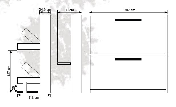 LITERA HORIZONTAL ABATIBLE MODELO CÓNDOR SPACIO 107 - FURNET
